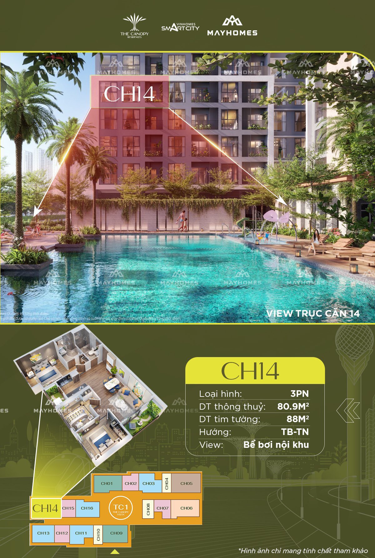 GIÁ TÒA TC1 - CANOPY RESIDENCES - VINHOMES SMART CITY